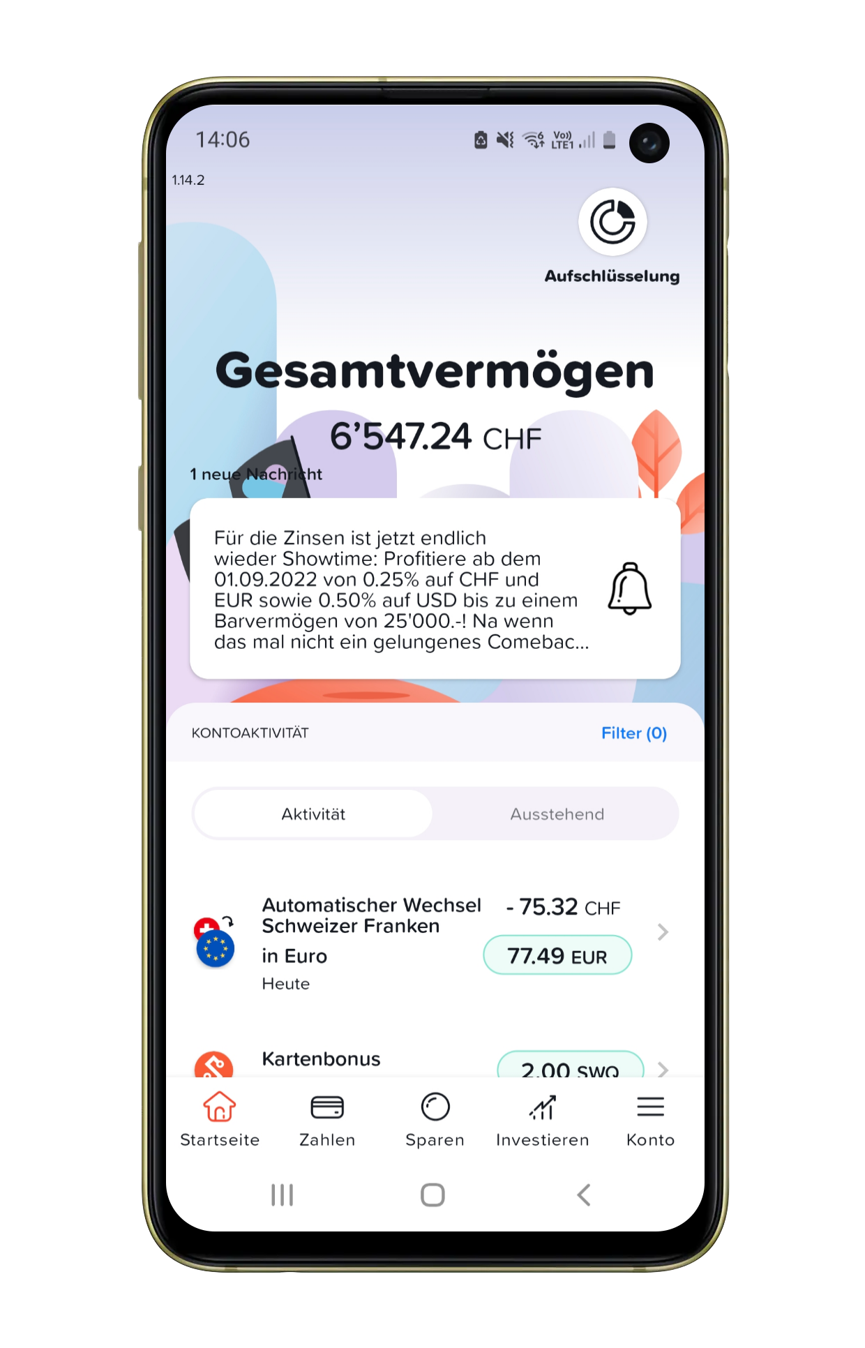 Smartphone-Bank "Yuh" bringt den Zins zurück - Sackgeld.com